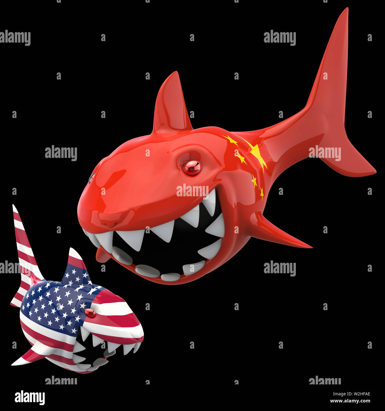 Shark concept - 3D Illustration Stock Photo - Alamy