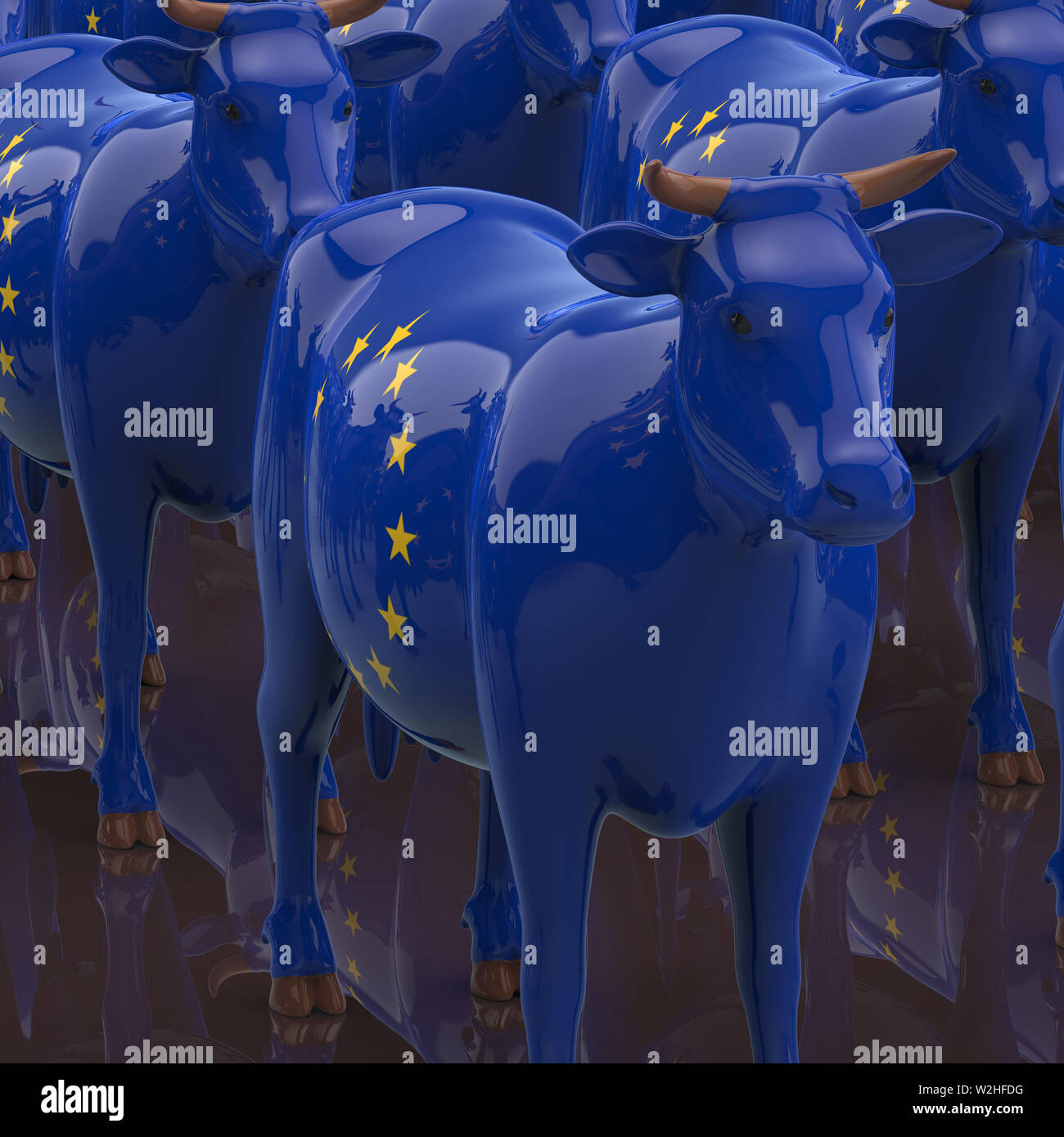 Cow concept - 3D Illustration Stock Photo - Alamy