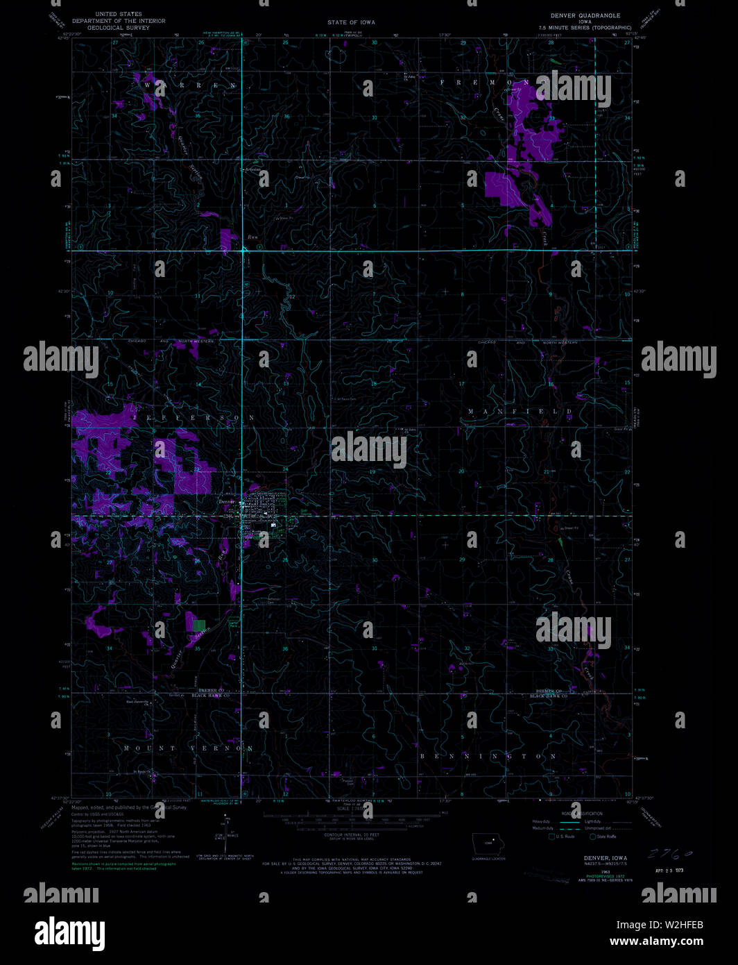 Denver map historical hi-res stock photography and images - Alamy