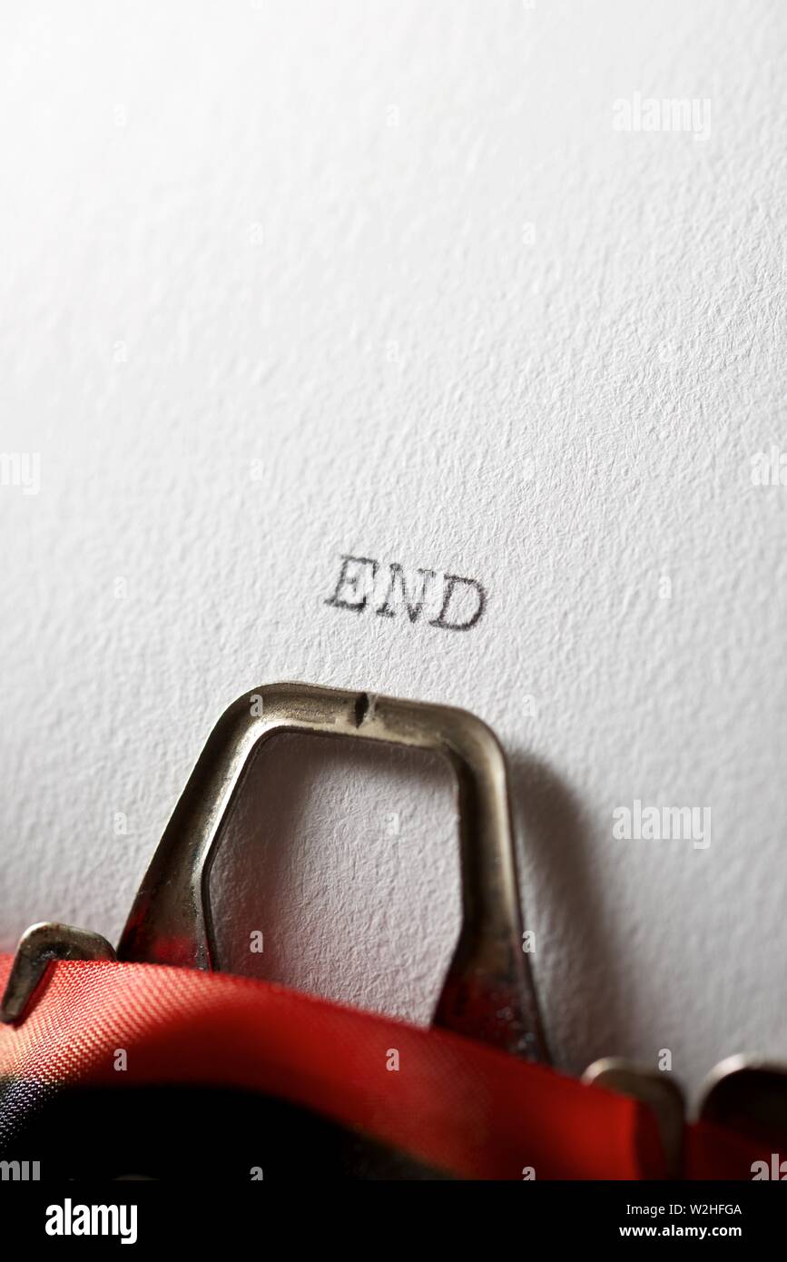 The word, End, written with a typewriter Stock Photo - Alamy
