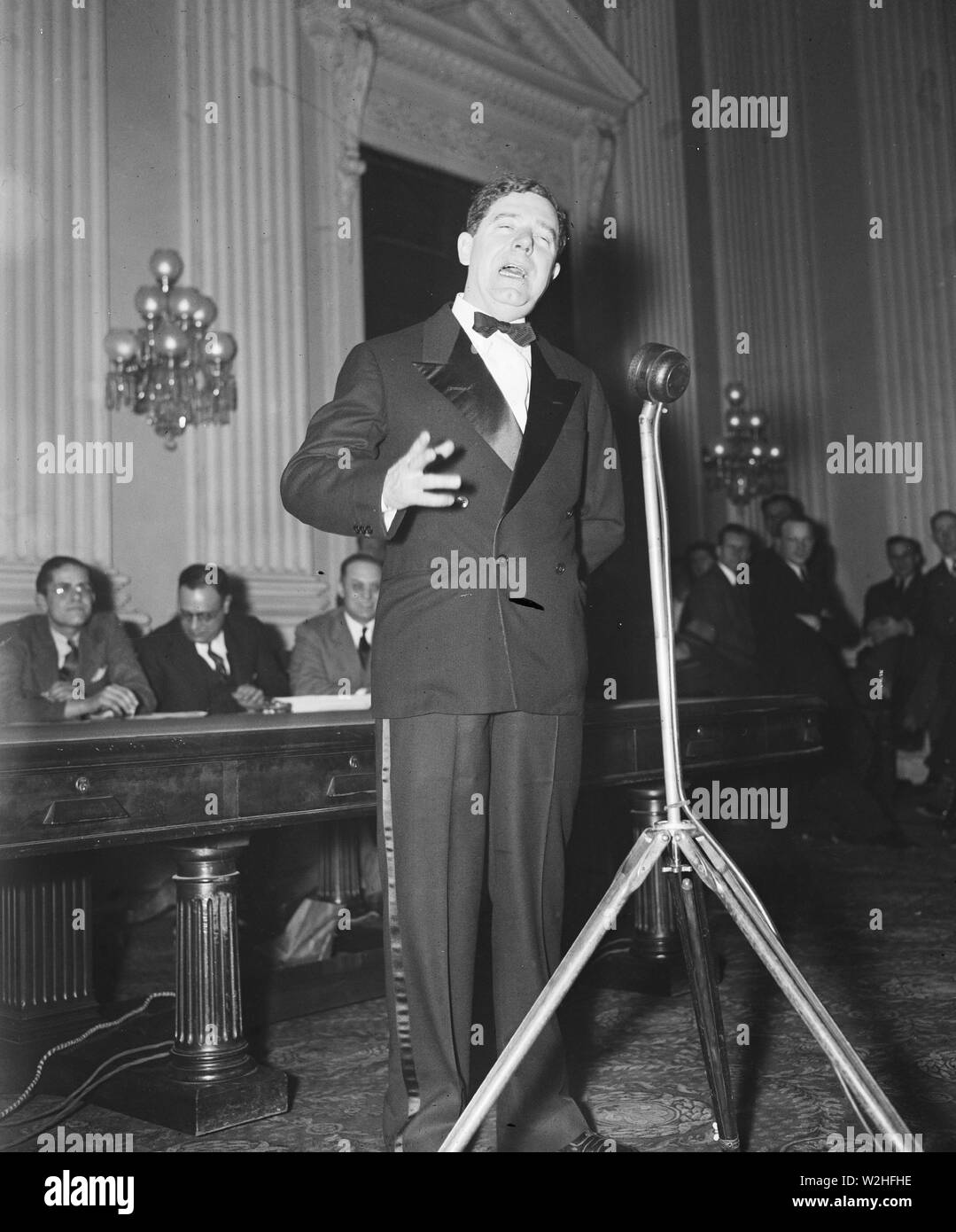 Senator Huey P. Long speaking in early 1935 Stock Photo - Alamy