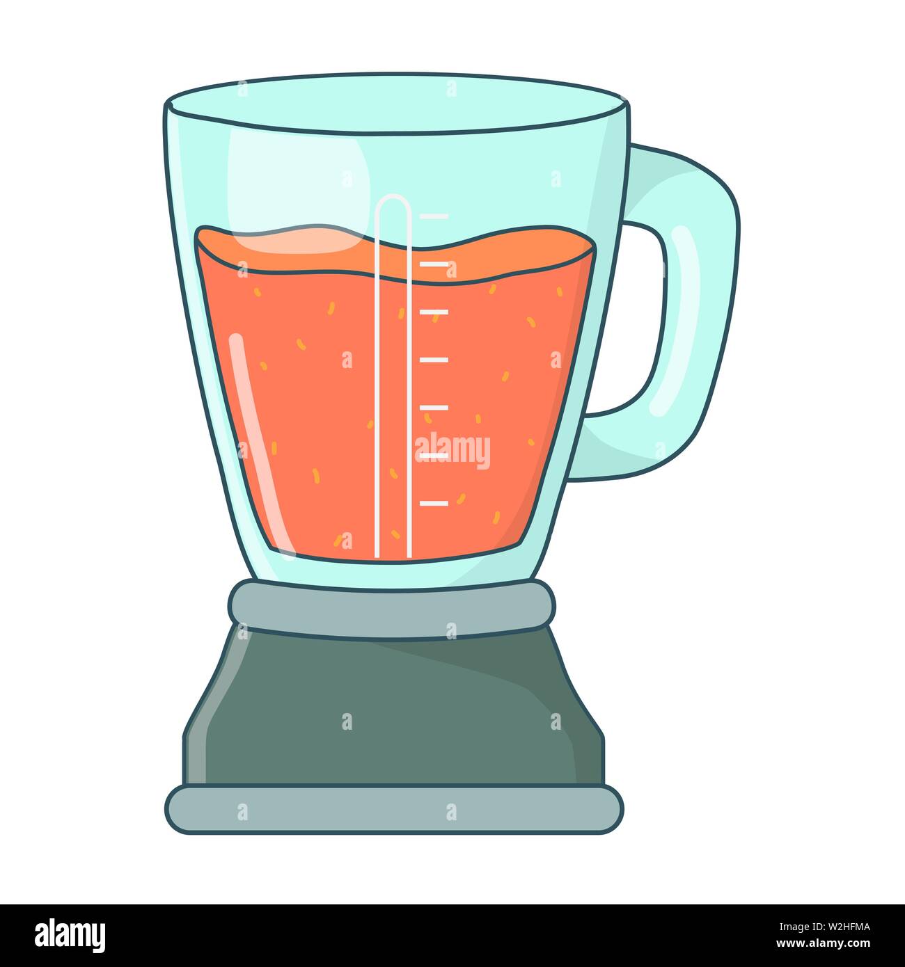 delicious healthy fruit orange smoothie inside blender cartoon vector ...