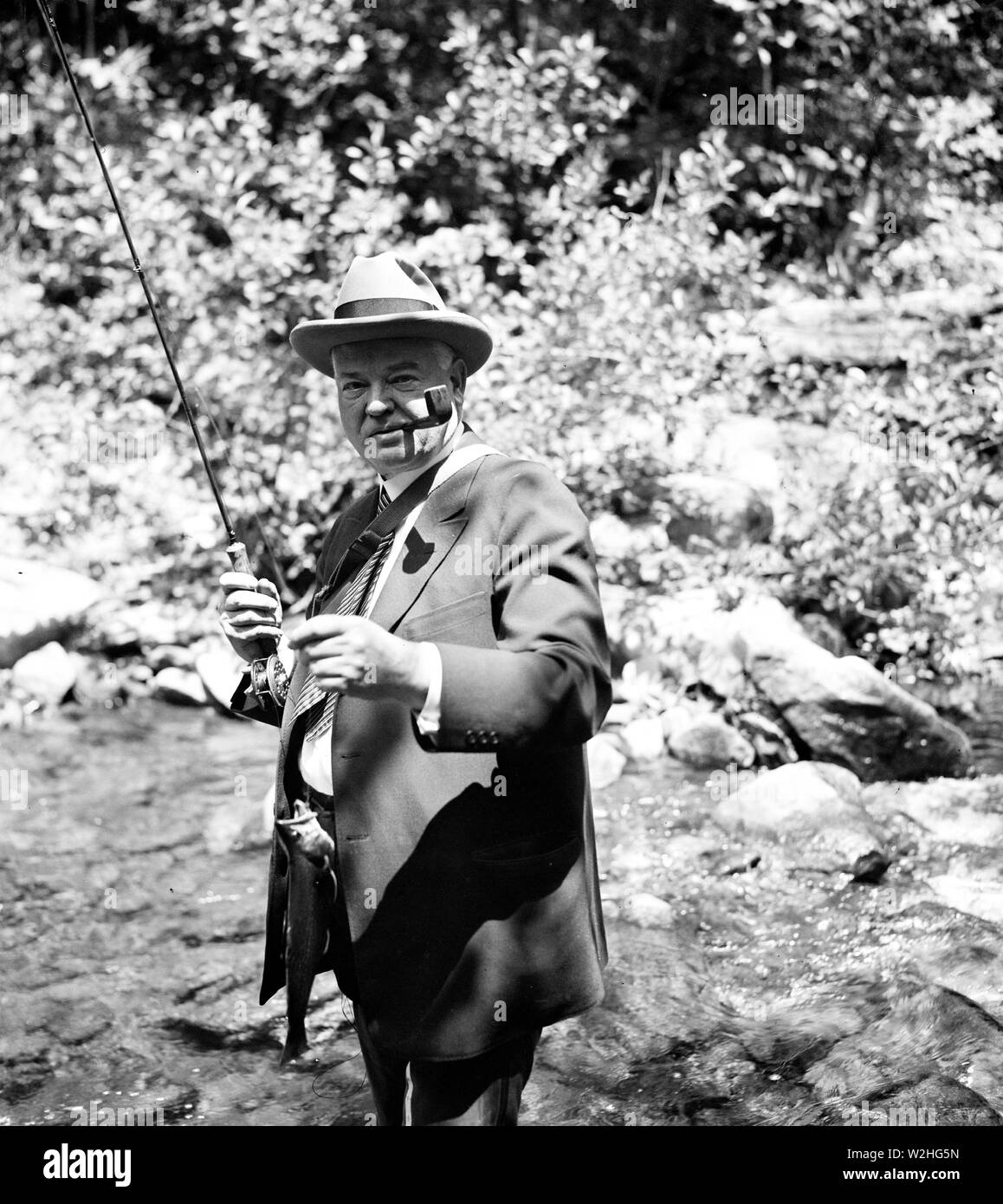 President hoover holding fish hi-res stock photography and images - Alamy