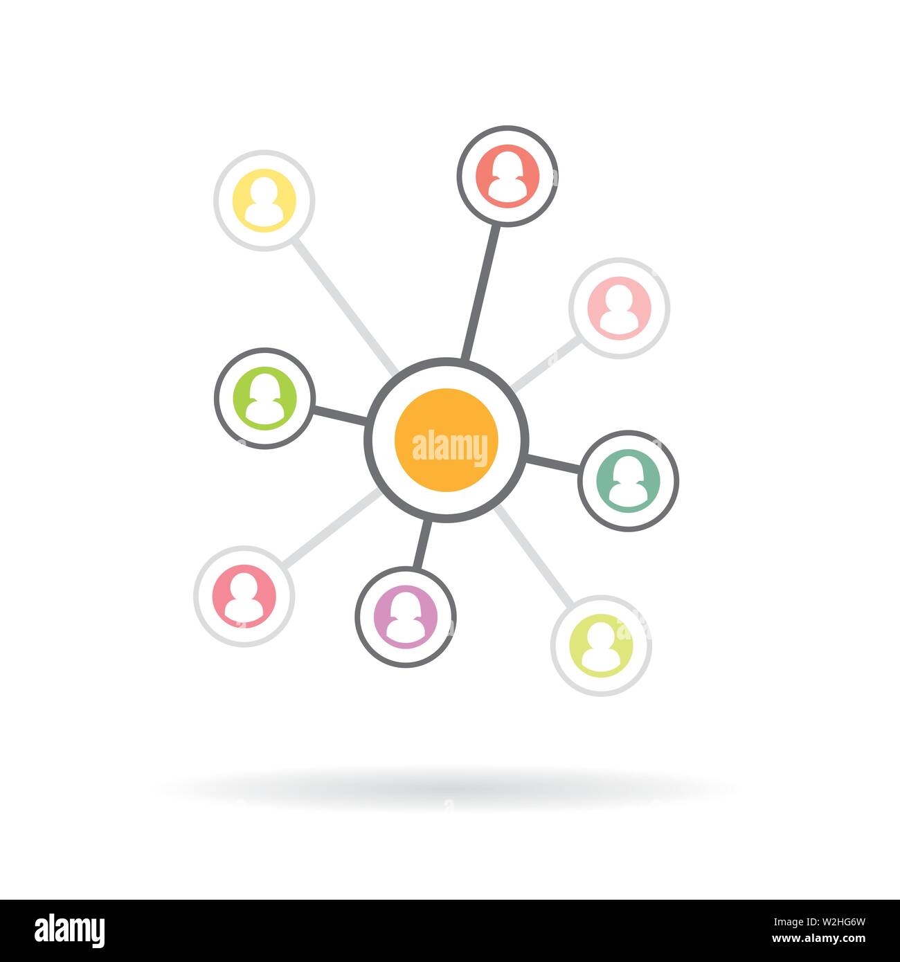 Team in social network working concept. Human model connection vector ...