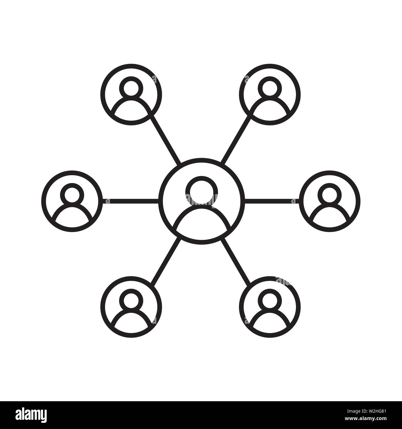 Team in social network working concept. Human model connection vector ...