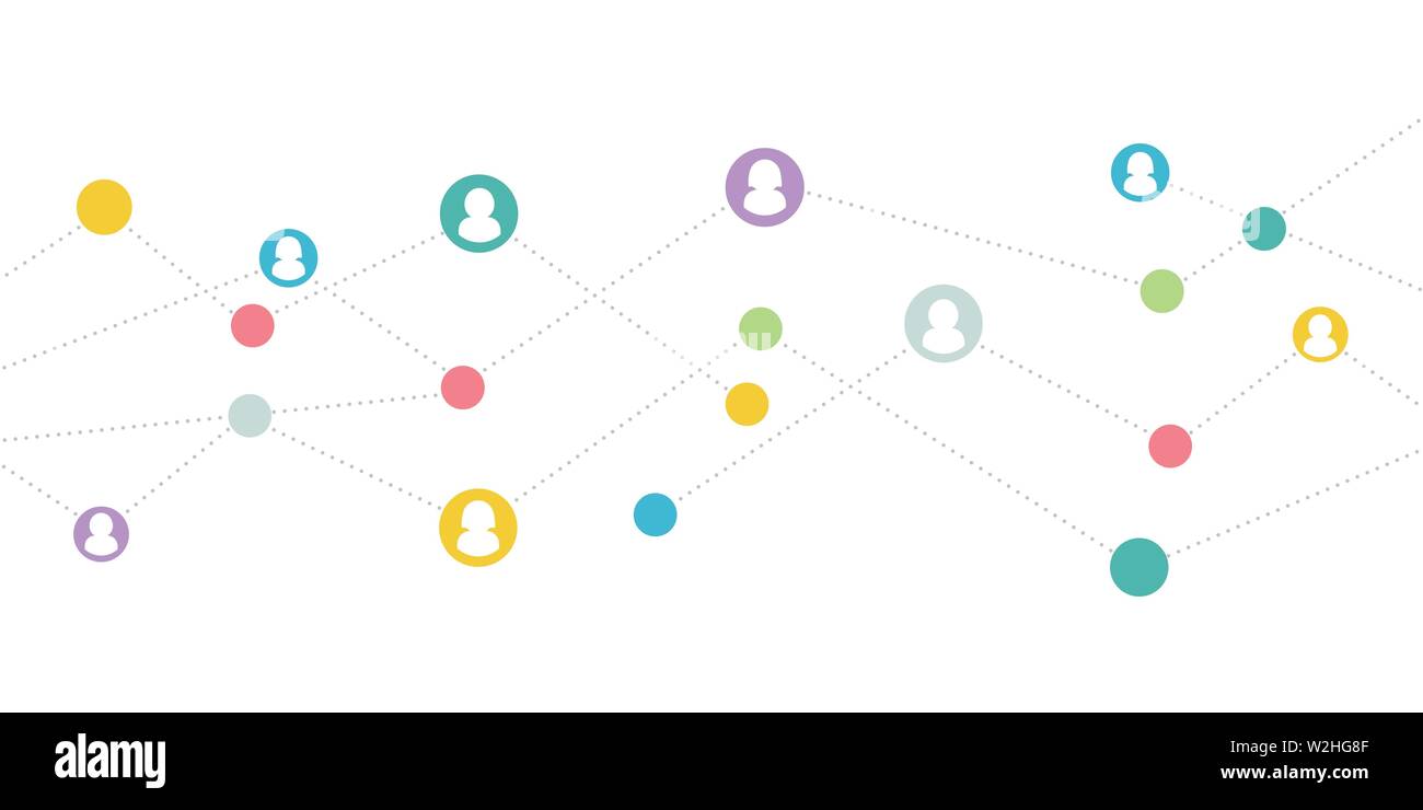 Team in social network working concept. Human model connection vector ...