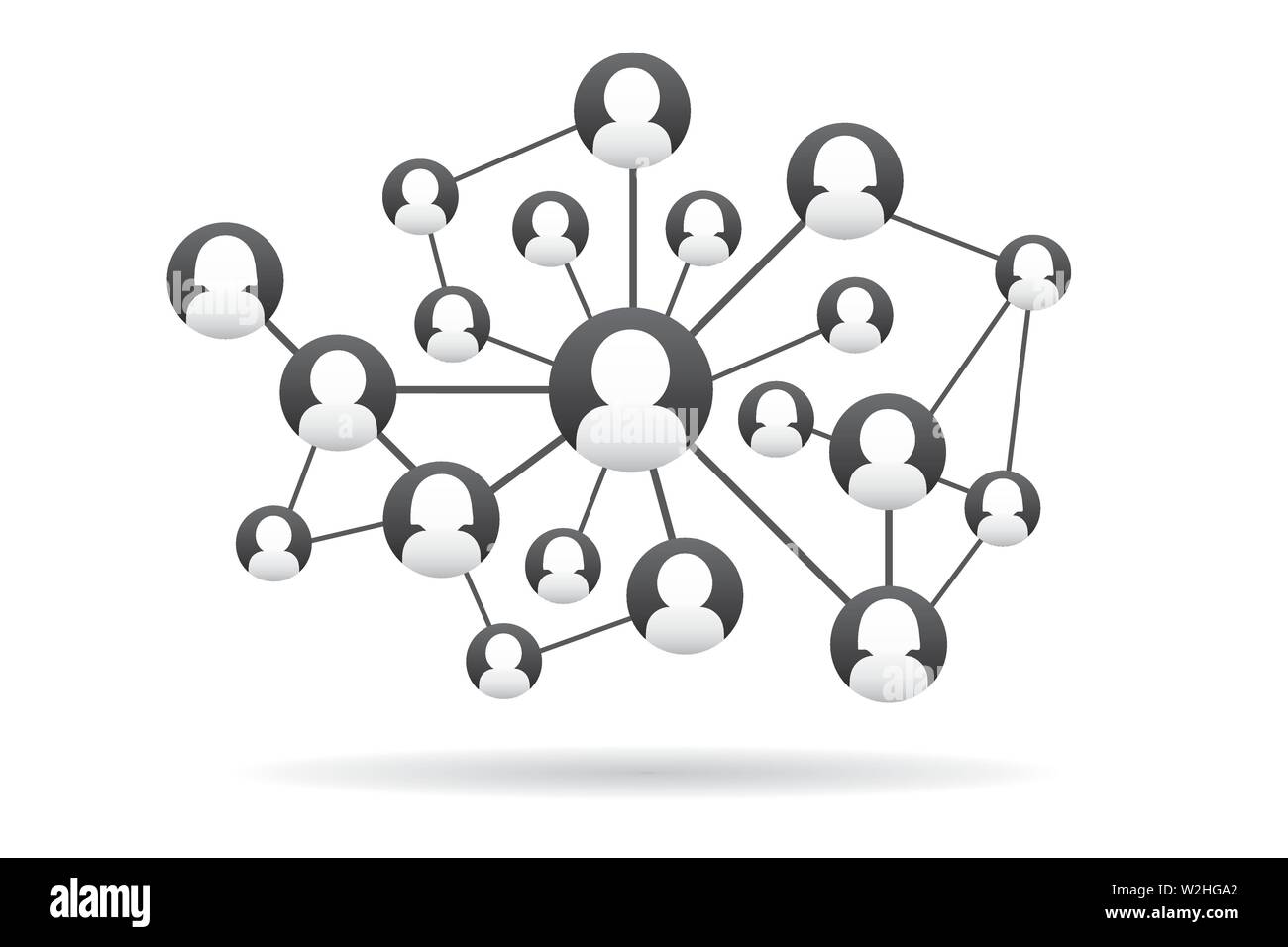 Team in social network working concept. Human model connection vector ...