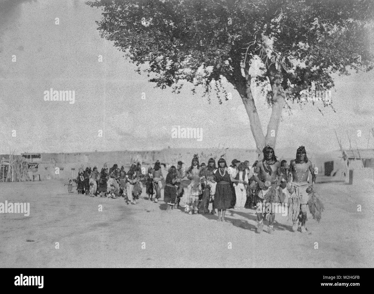 Edward S. Curtis Native American Indians - Tewa Indians dancing in line ...