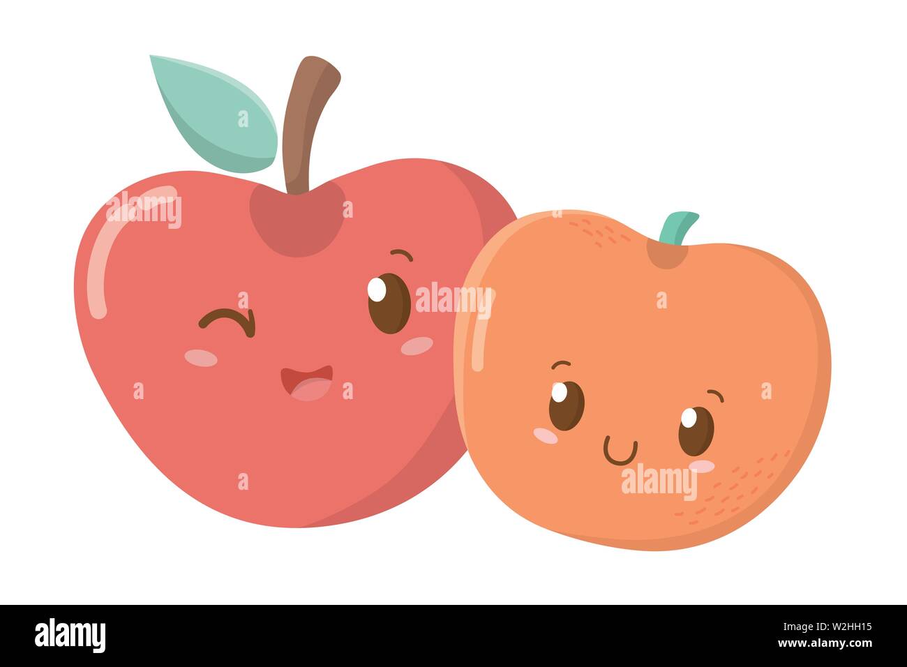 delicious tasty sweet fruits apples cartoon vector illustration graphic ...