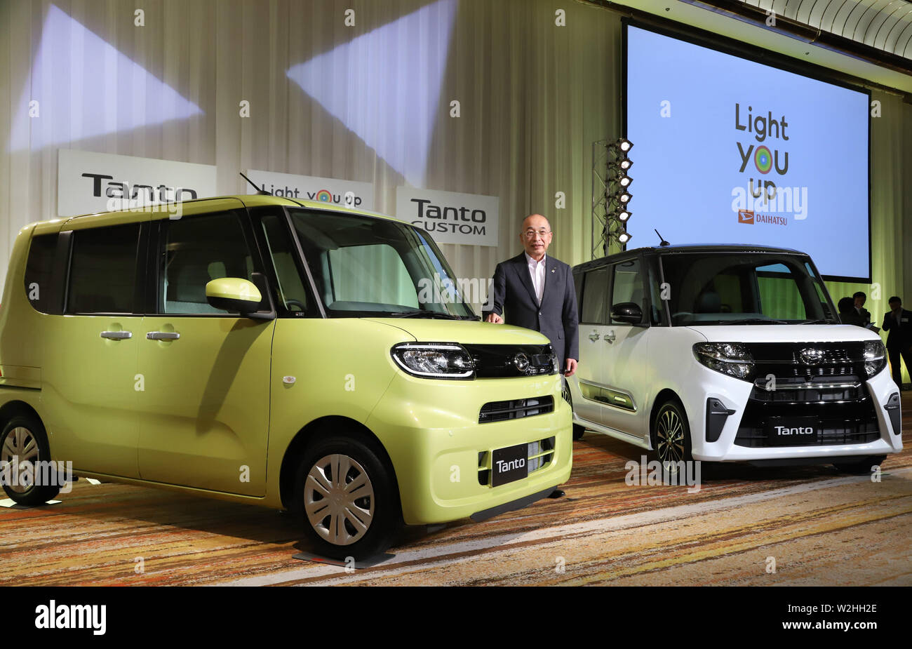 Tokyo, Japan. 9th July, 2019. Japan's automaker Daihatsu president ...