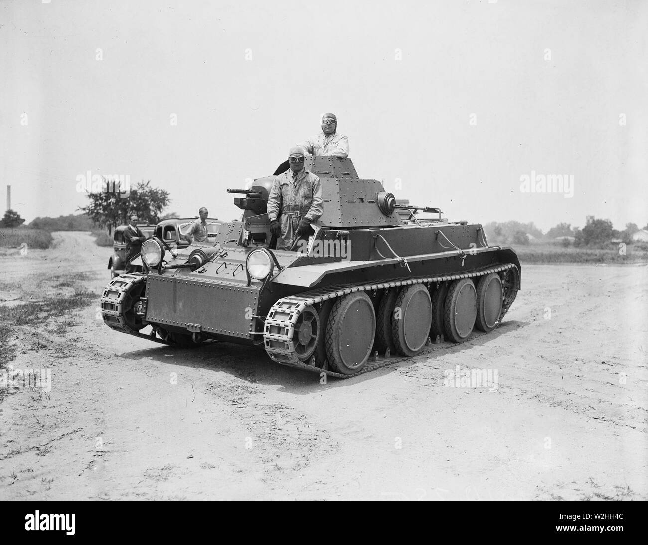 Soldiers photographed in a tank ca. 1936 Stock Photo - Alamy