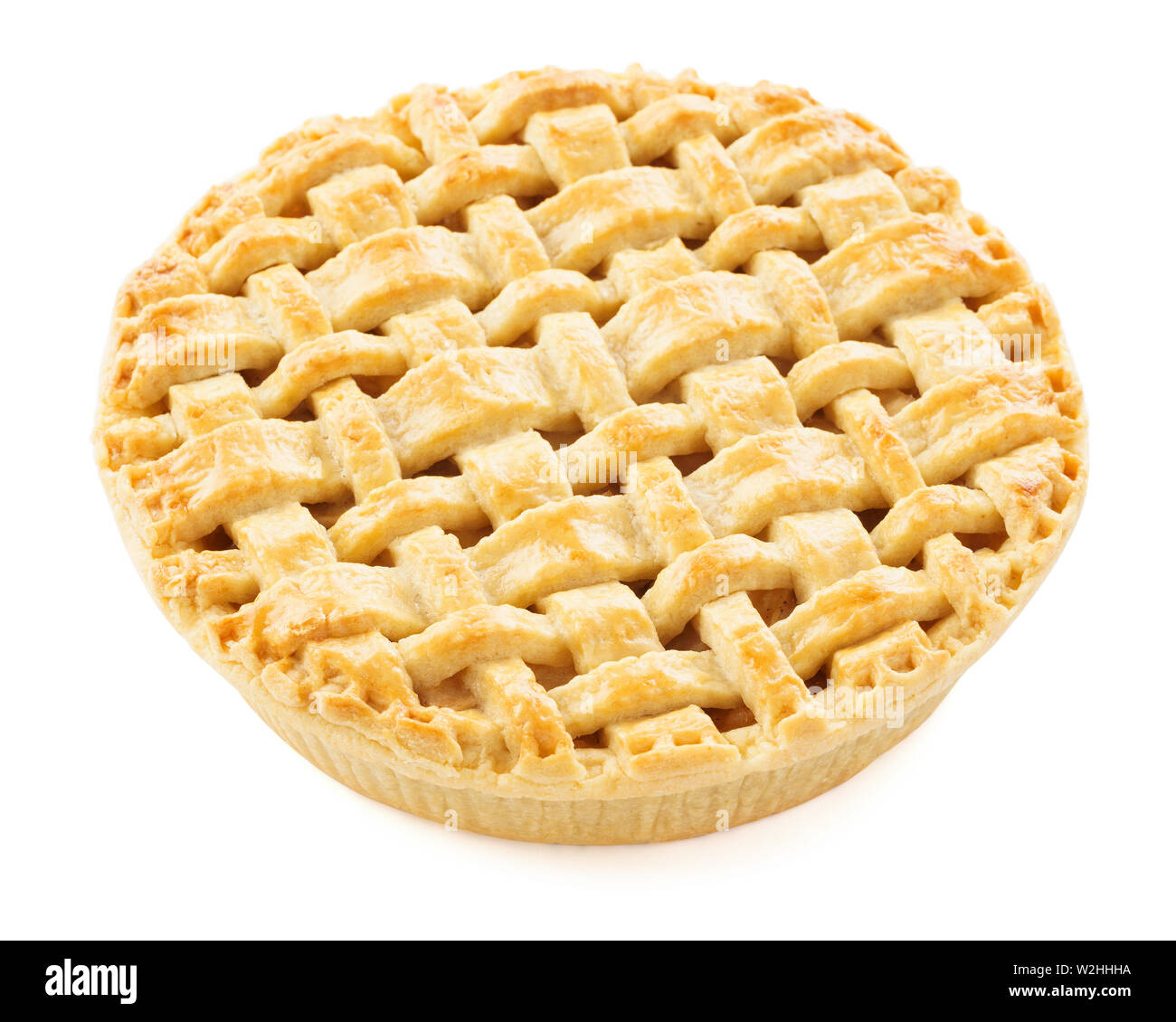 Homemade apple pie with lattice top on white background Stock Photo - Alamy
