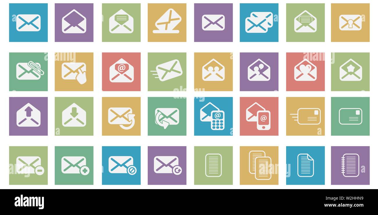 Set email icon vector logo illustration design - Vector Stock Vector ...