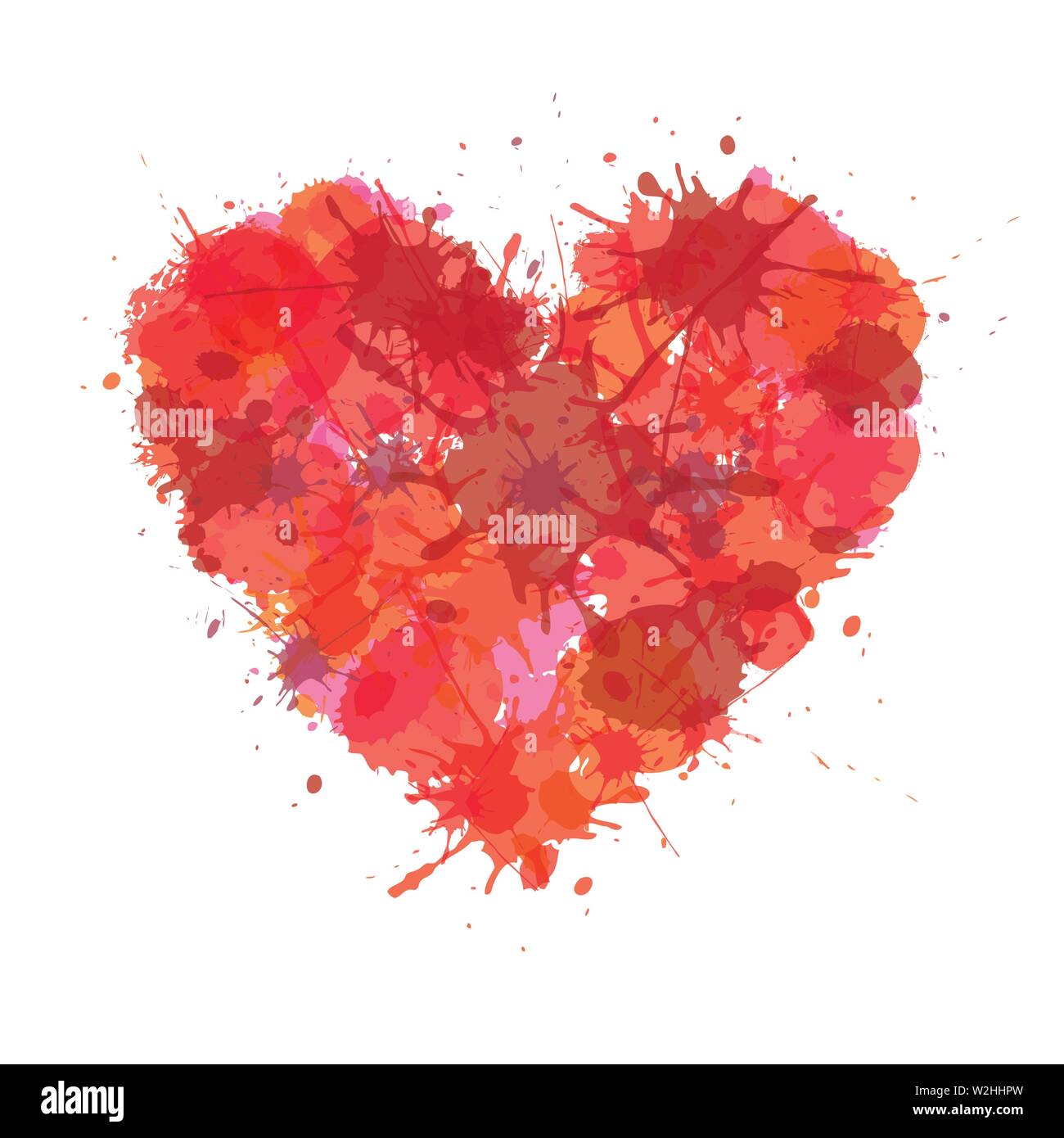 Heart made with color stain. Love grunge vector illustration Stock ...