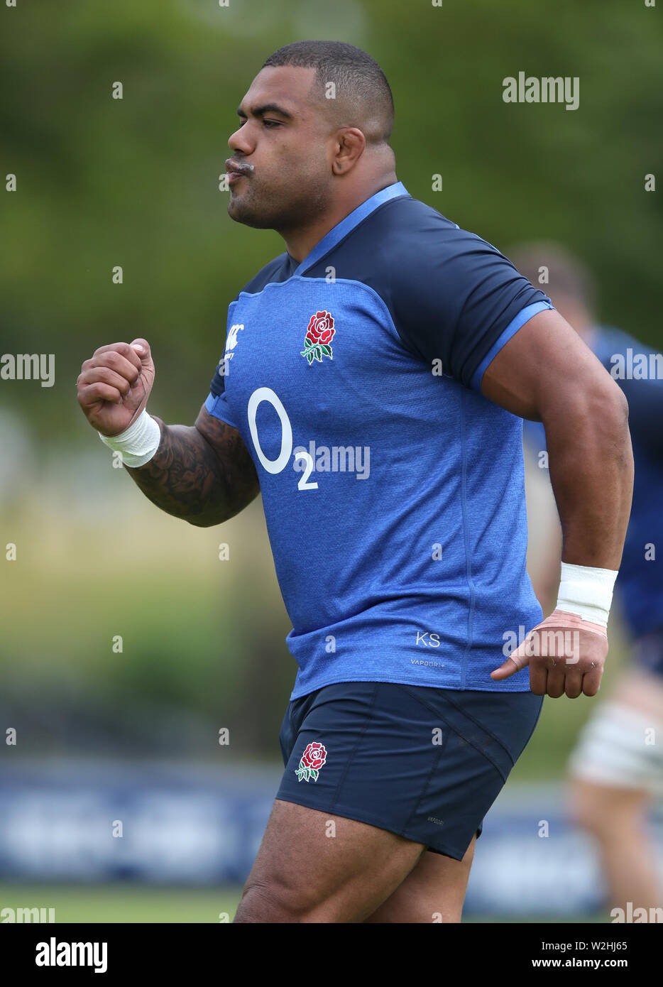 England's Kyle Sinckler during the training session at the Lensbury ...