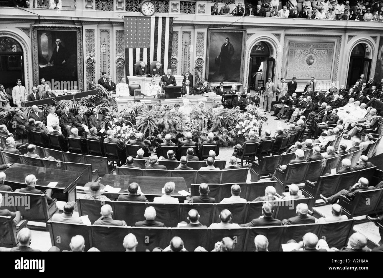 Congress in session, U.S. Capitol, Washington, D.C. ca. 1934 Stock ...