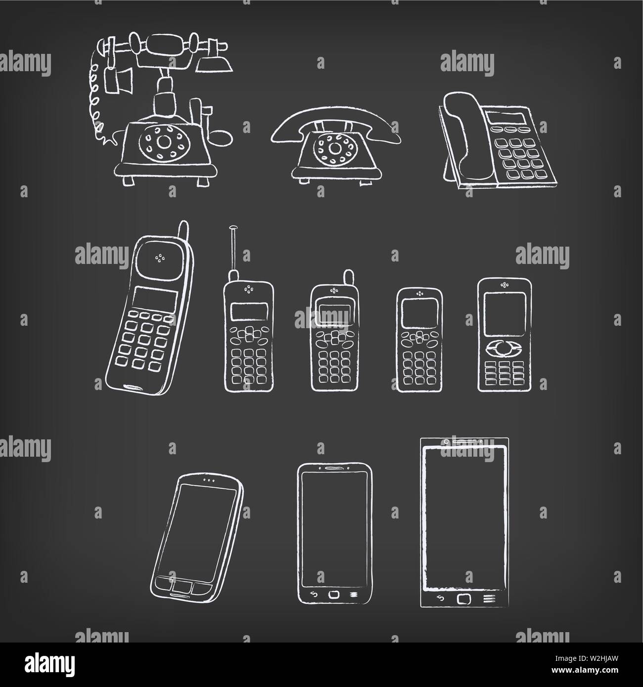 phone evolution hand-drawn illustration Stock Vector Image & Art - Alamy