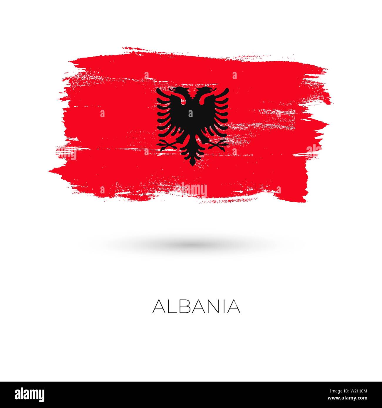 Albania colorful brush strokes painted national country flag icon ...