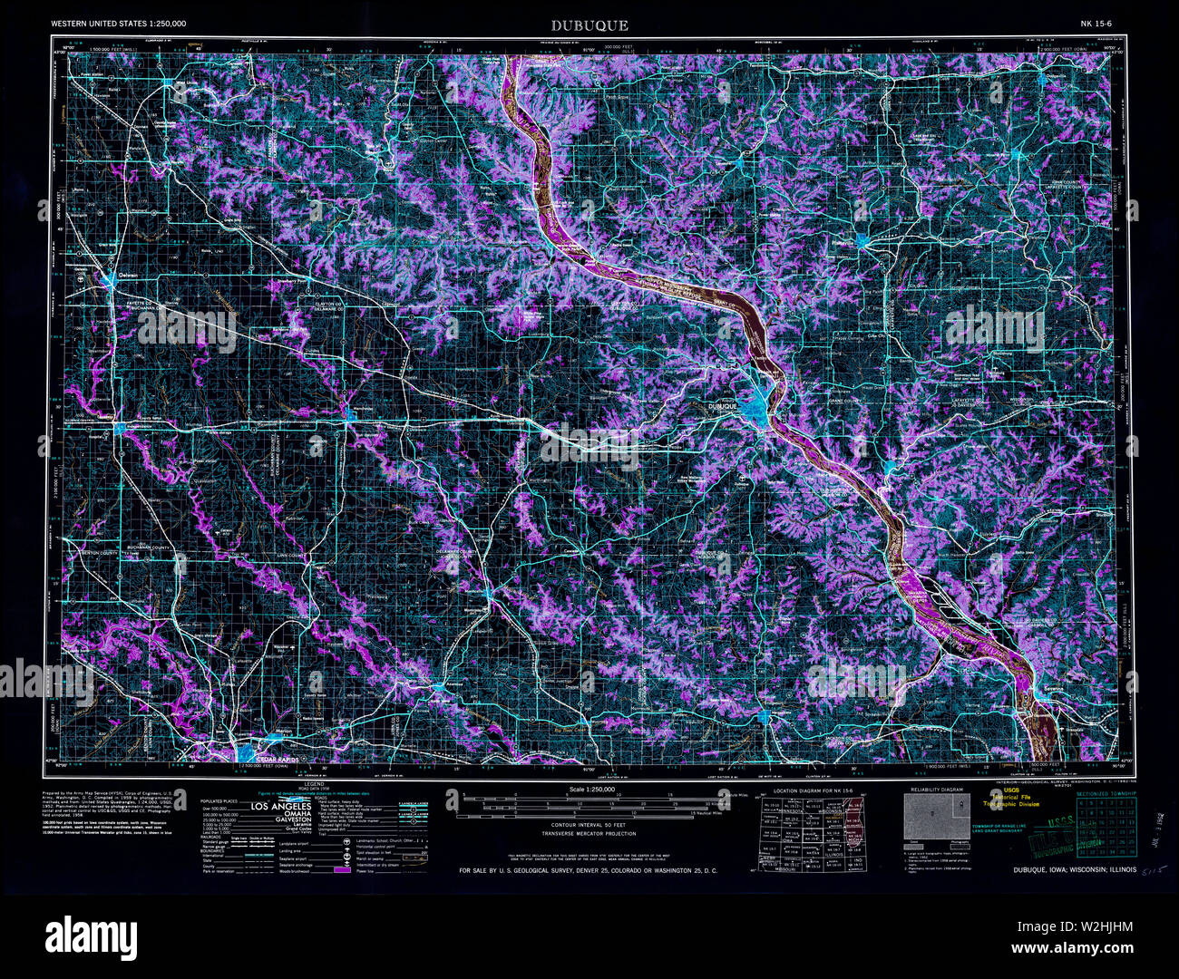Map of dubuque iowa hi-res stock photography and images - Alamy