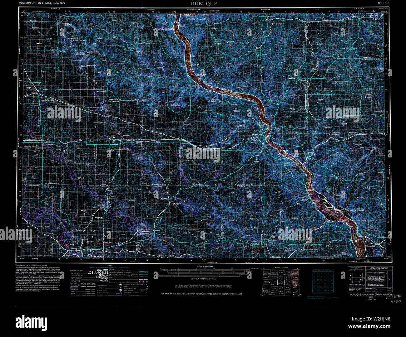 Dubuque map hi-res stock photography and images - Alamy