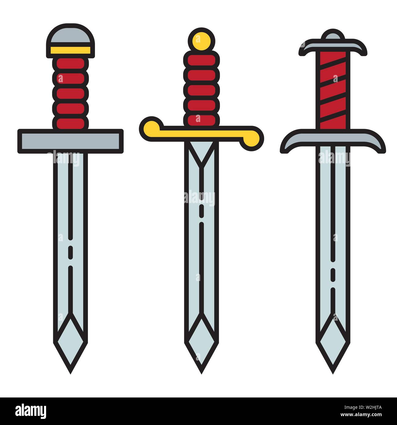Sword Icon Symbol Set - Vector Stock Vector Image & Art - Alamy