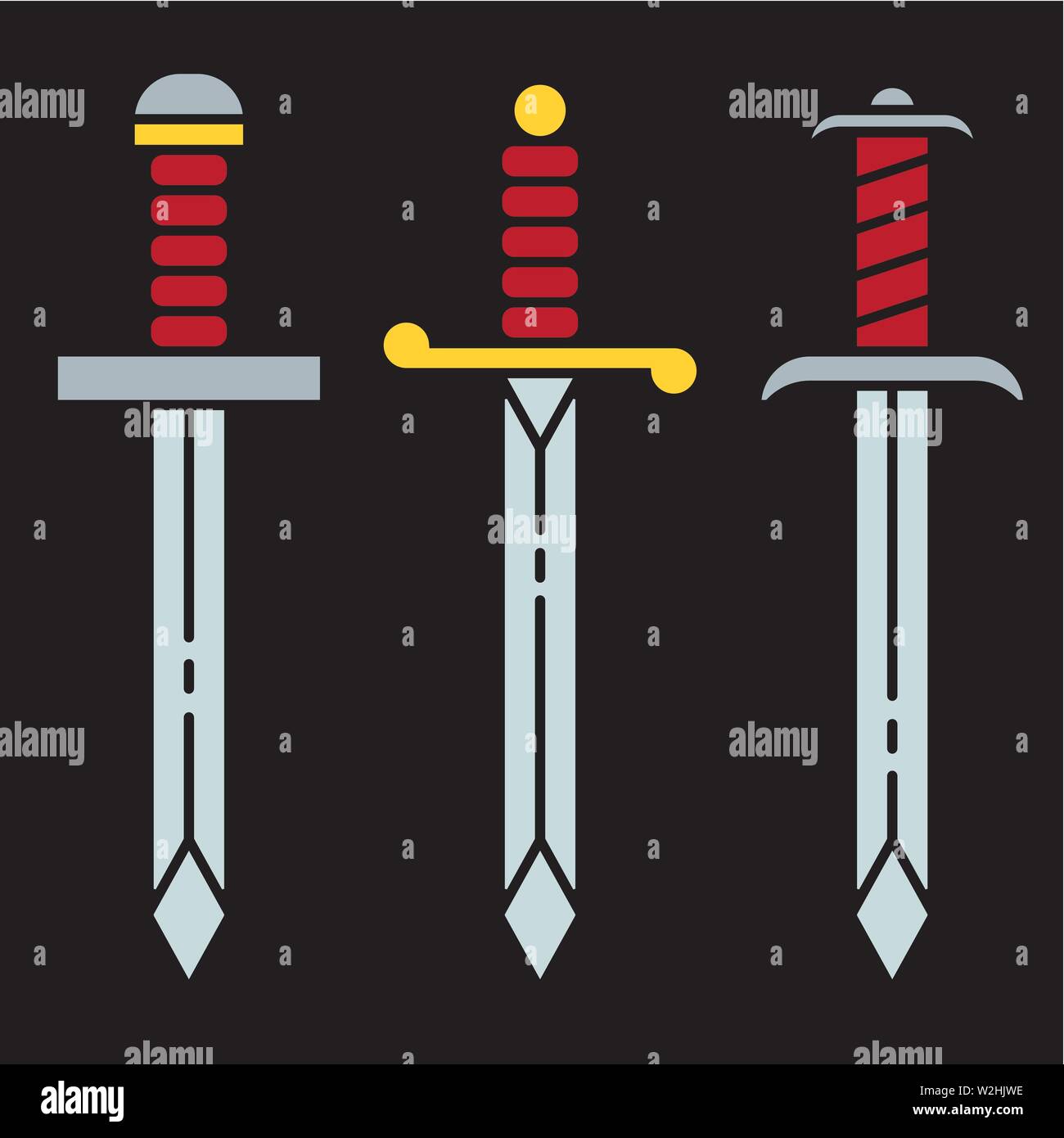 Sword Icon Symbol Set - Vector Stock Vector Image & Art - Alamy