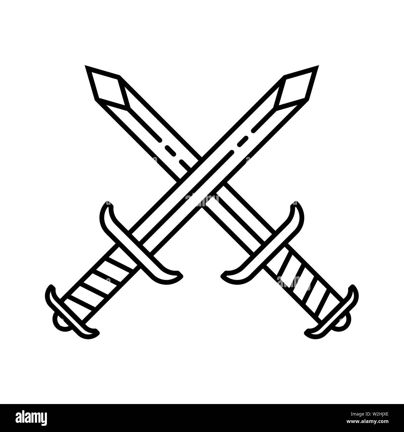 Crossed Sword Icon Symbol - Vector Stock Vector Image & Art - Alamy