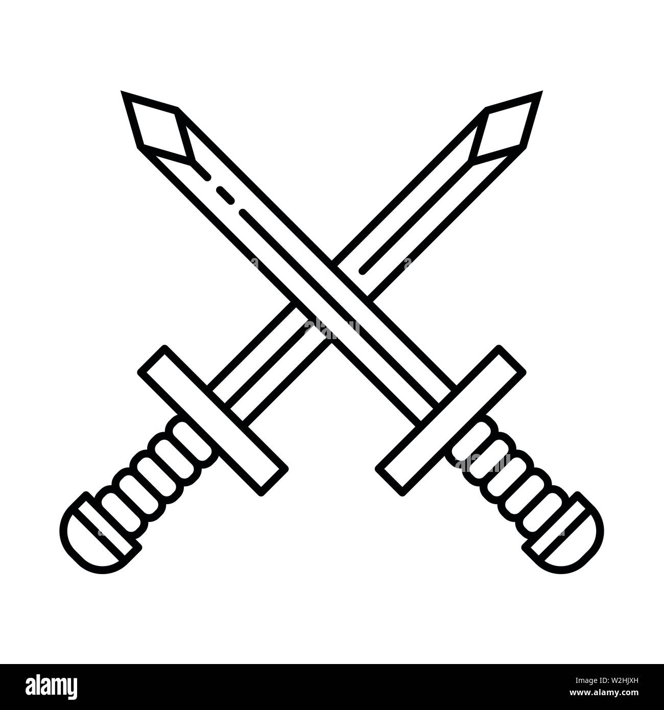 Crossed Sword Icon Symbol - Vector Stock Vector Image & Art - Alamy
