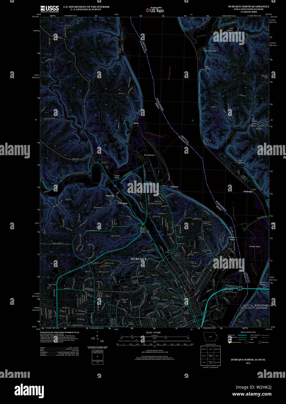 Dubuque iowa map hi-res stock photography and images - Alamy