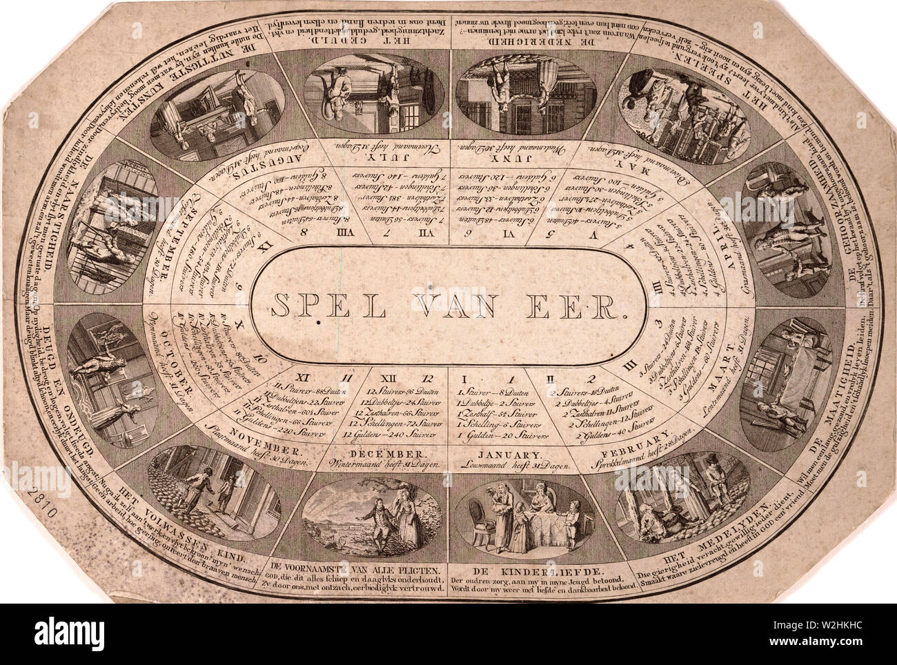 "Game of honor", an oval board game, divided into 12 sections. Each ...