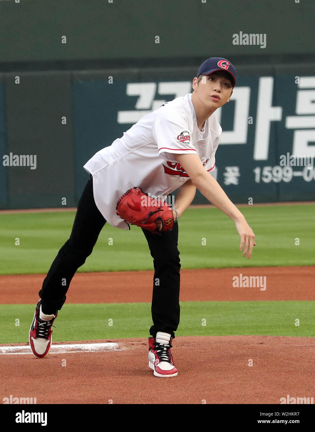 09th July, 2019. K-pop star opens baseball game Kang Daniel, formerly a ...