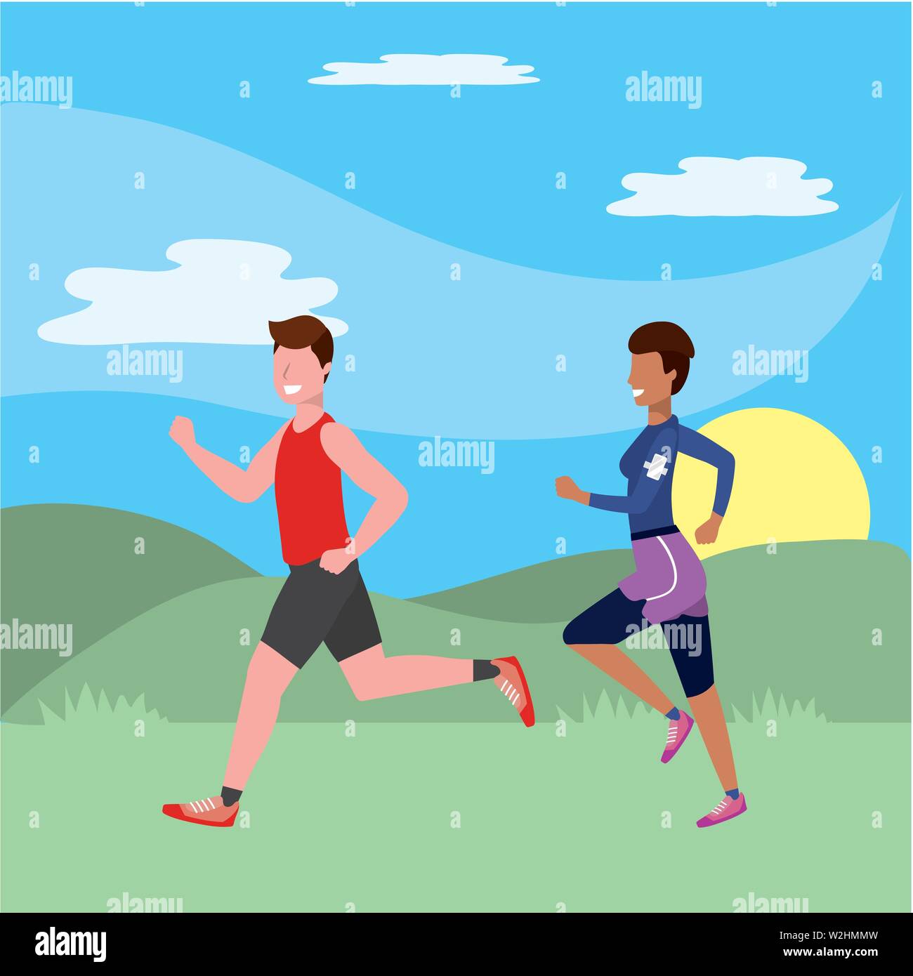 fitness exercise couple running workout healthy fit lifestyle outdoor ...