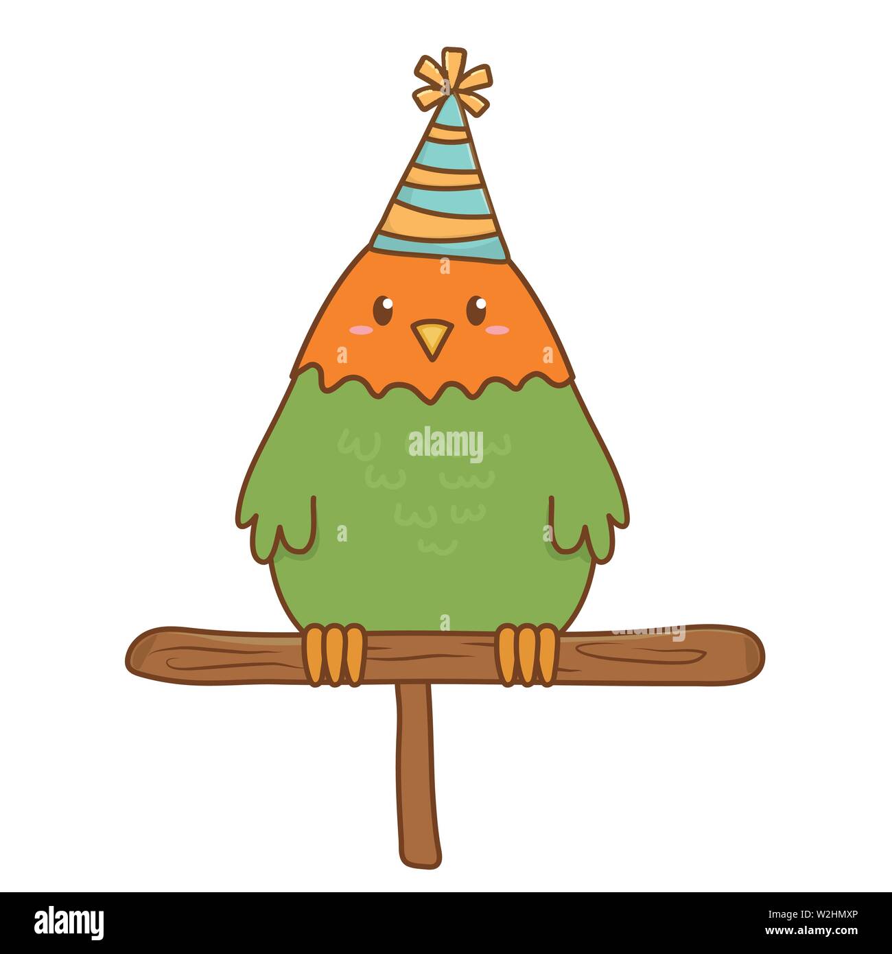 cute pet little animal bird birthday party concept cartoon vector ...