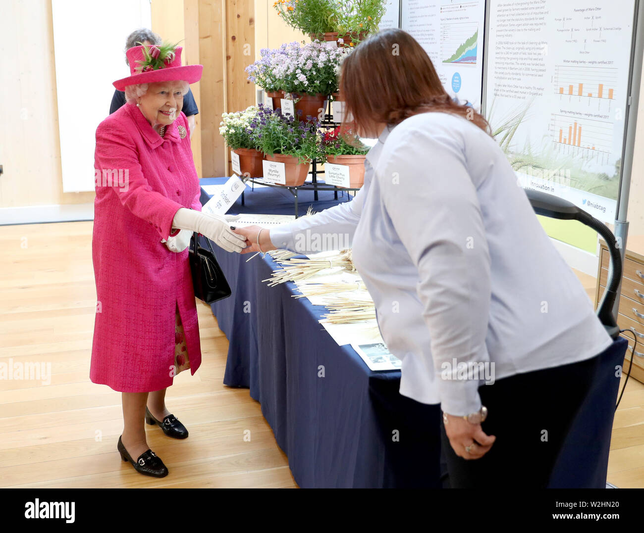 Queen Elizabeth II during a visit to the National Institute of ...