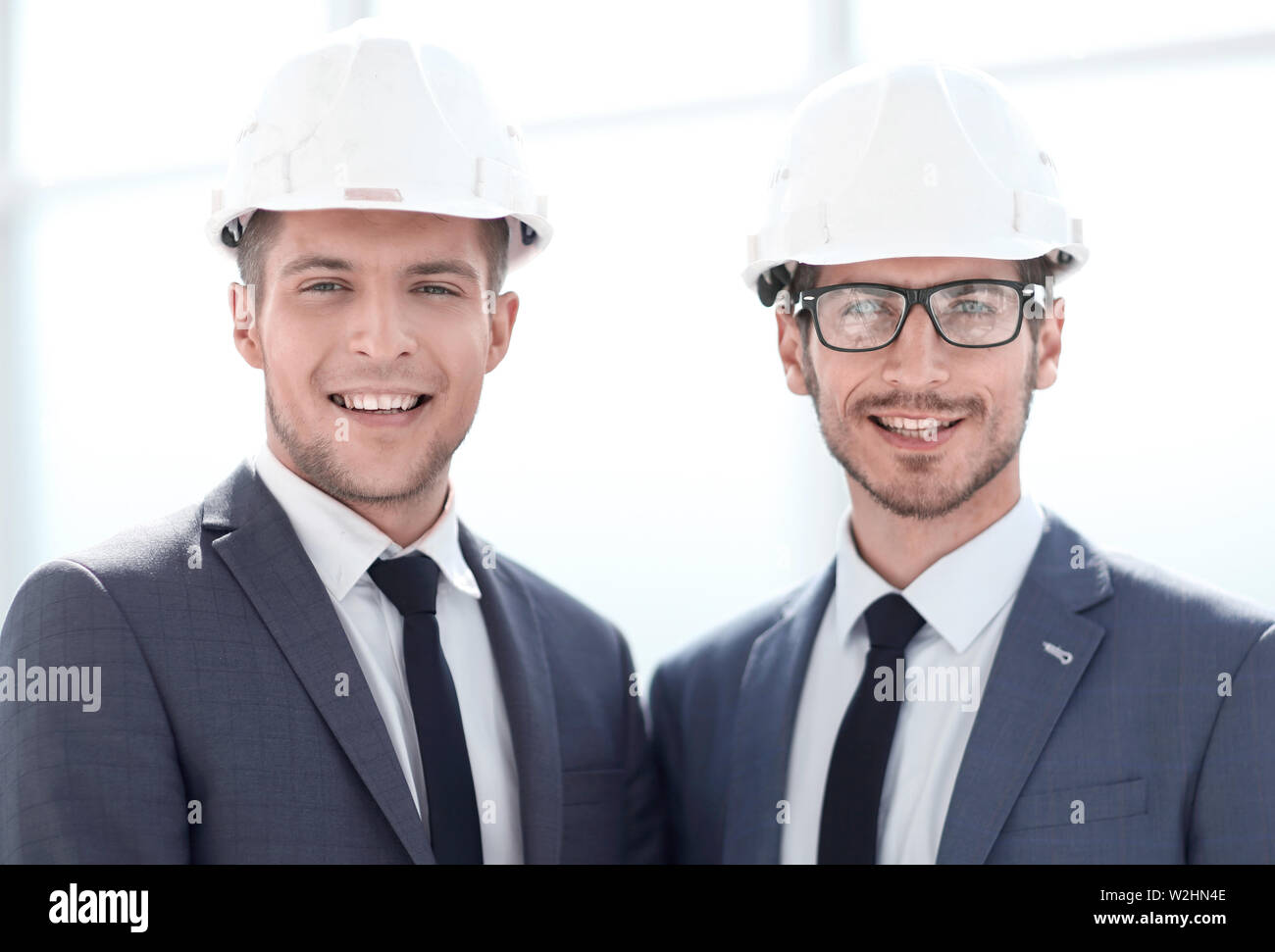 Teamwork industry concept two engineers hi-res stock photography and ...
