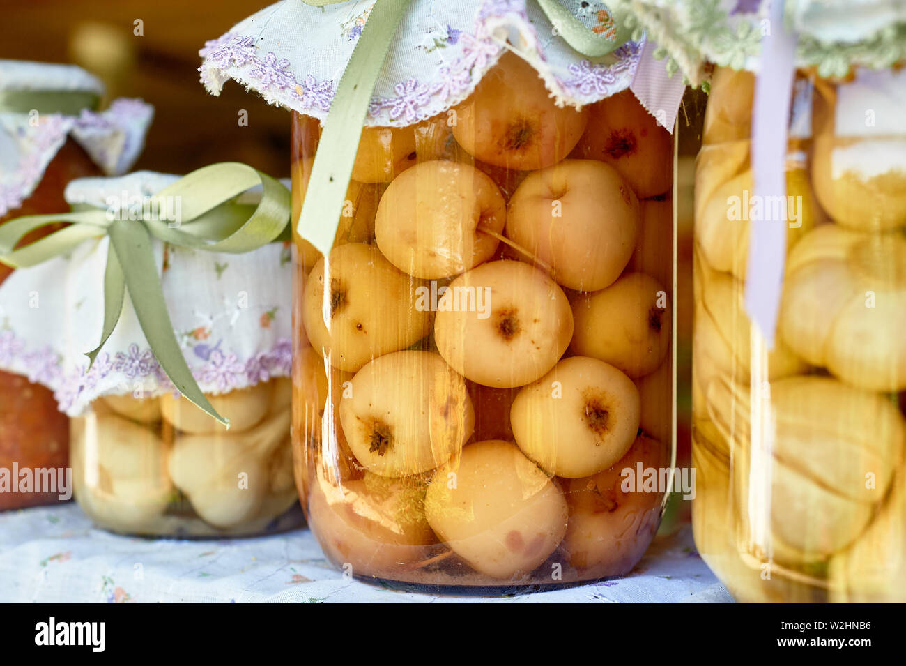 Preservation salting in large jars.Stocks for the winter. Preservation ...