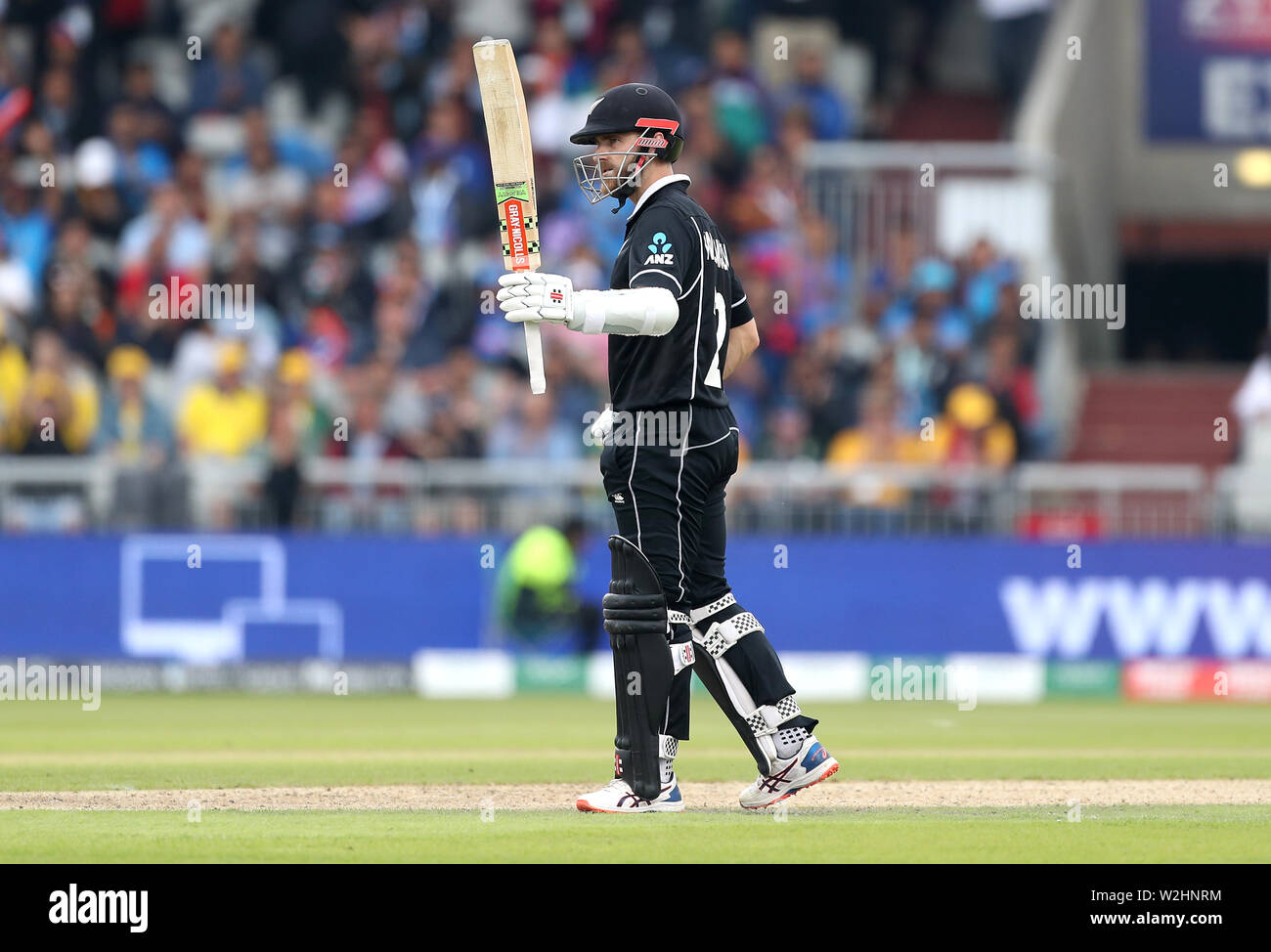 New Zealand's Kane Williamson celebrates his half century during the ...