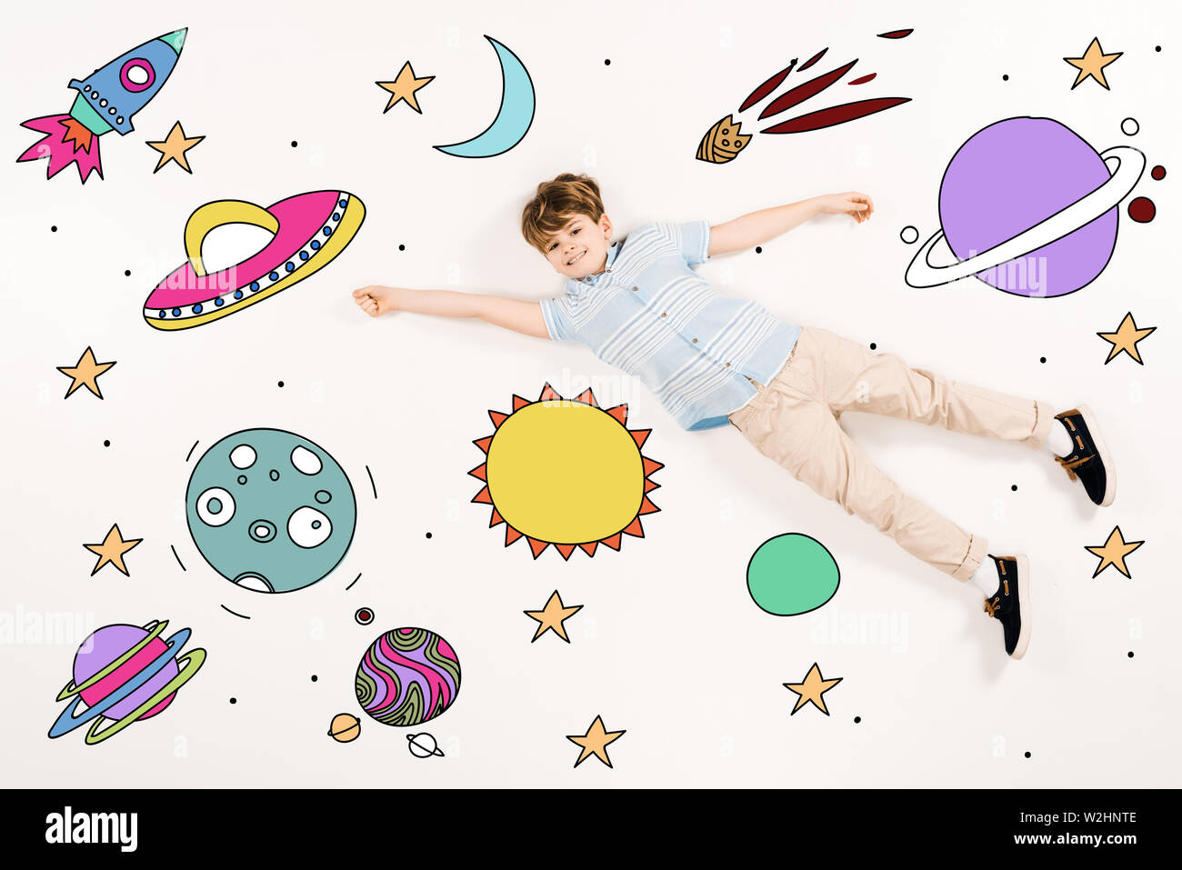 Flying in space hi-res stock photography and images - Alamy