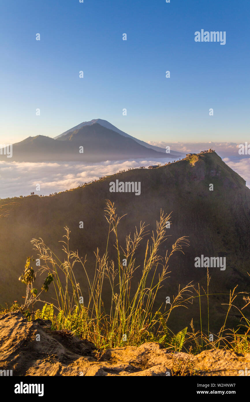 Sunrise on Batur volcano - Bali Stock Photo - Alamy