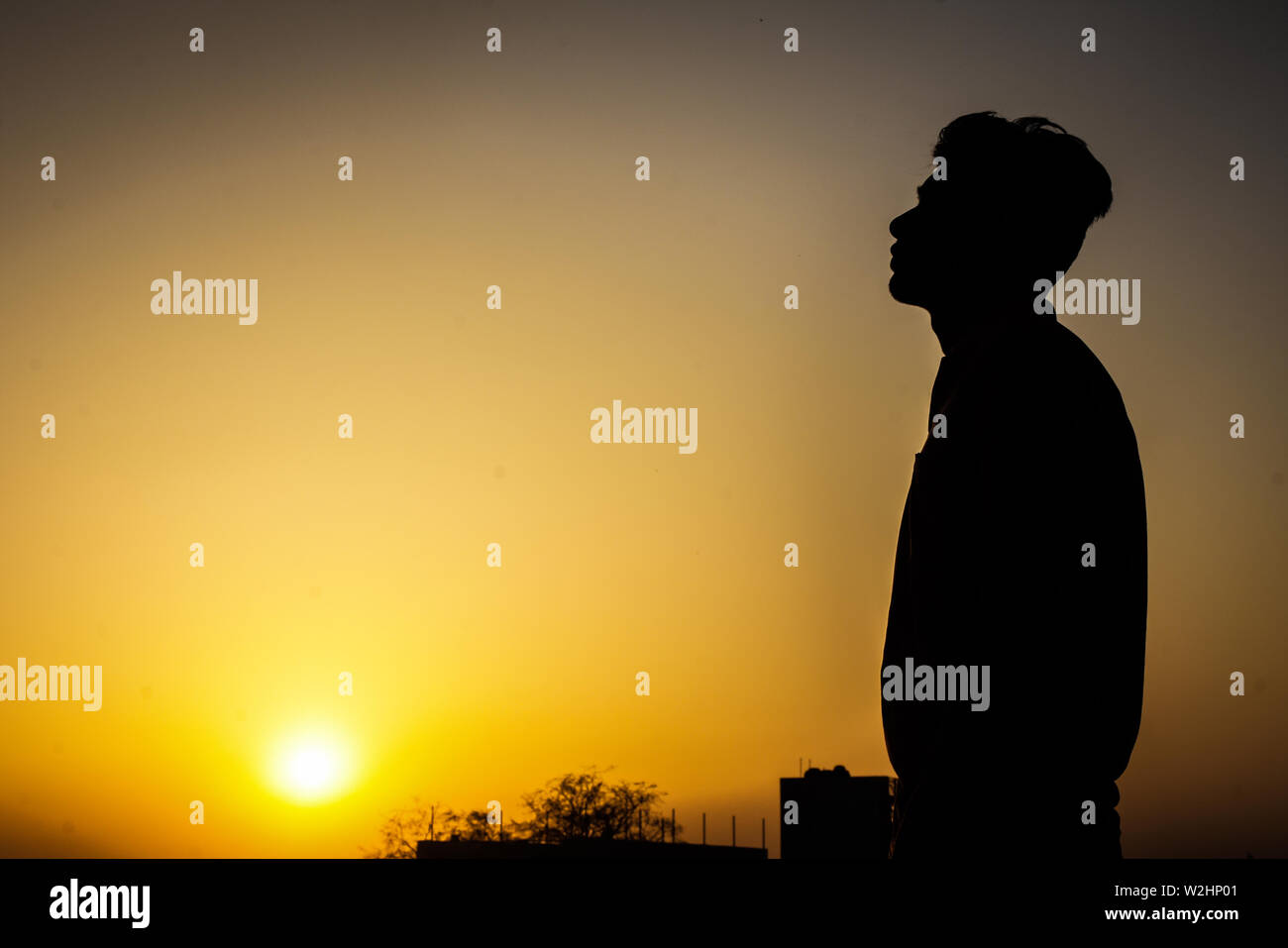 Sunset person shadow silhouette hi-res stock photography and images - Alamy