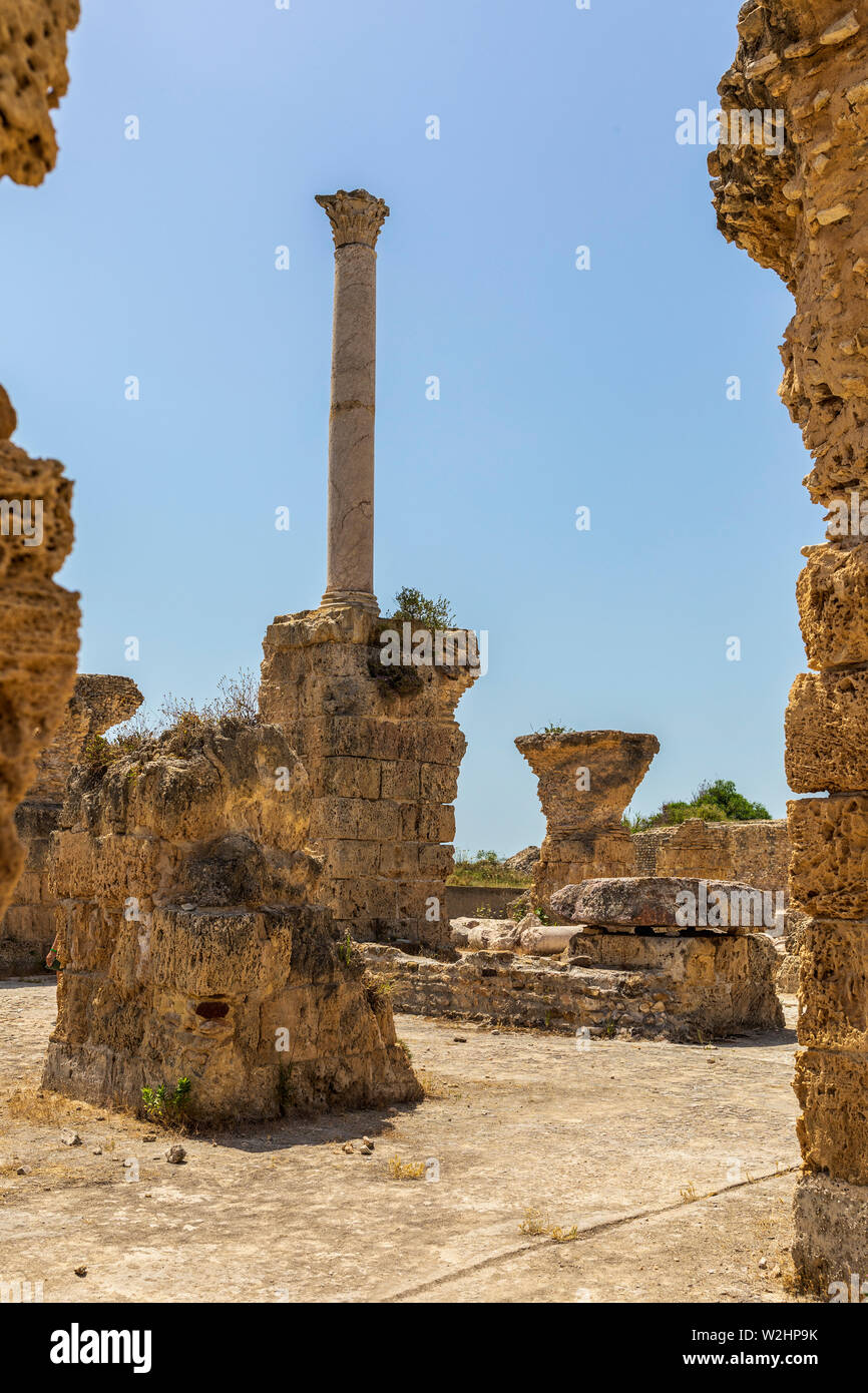 Ruins of the Roman Baths of Carthage, Tunisia, 21 Jun 2019 Stock Photo ...