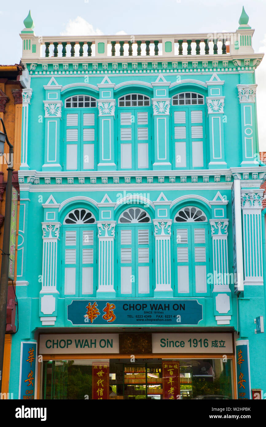 Asia town shop colonial architecture traditional hi-res stock ...