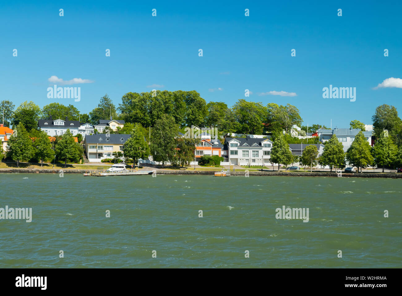 Naantali, Finland - 28 June, 2019: View from the sea of Naantali at ...