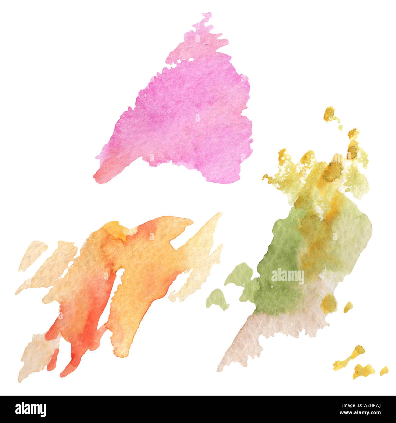 Abstract watercolor paper splash shapes isolated drawing. Illustration ...