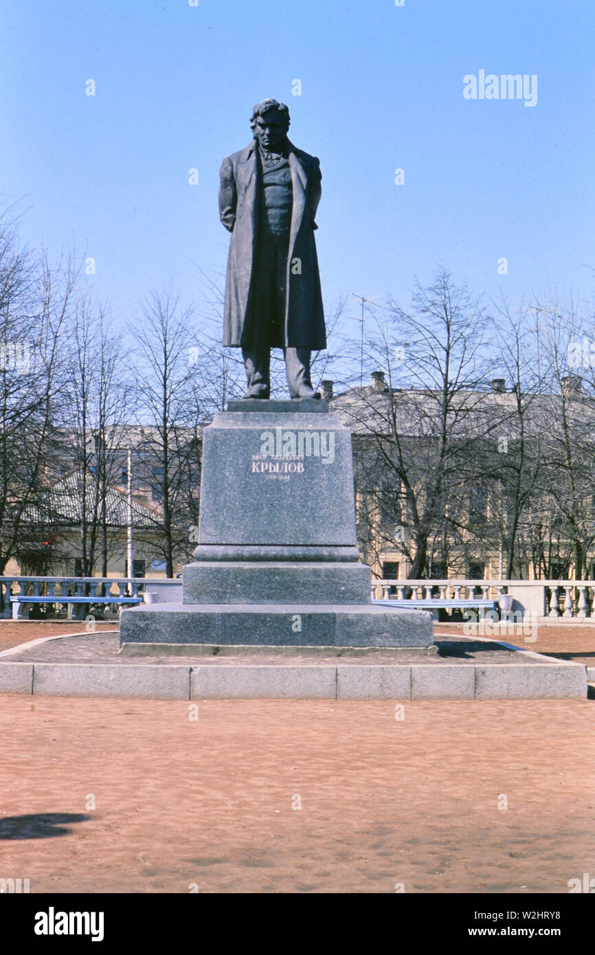 1970s Russia - Statue of Russian author and Fabulist Ivan Krylov in ...