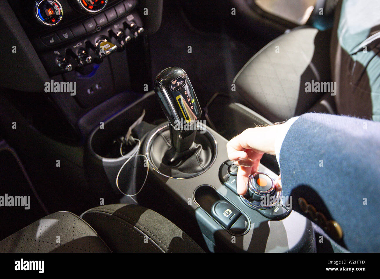 The interior of the MINI Electric as it is unveiled at the MINI factory ...