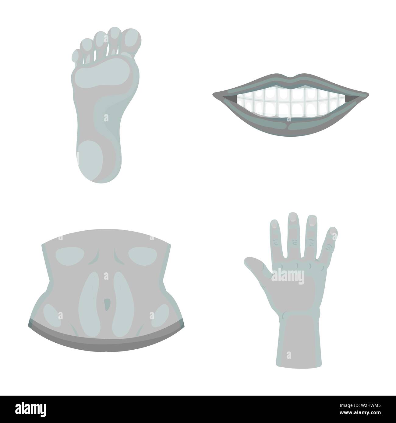 Vector design of body and part sign. Set of body and anatomy stock ...