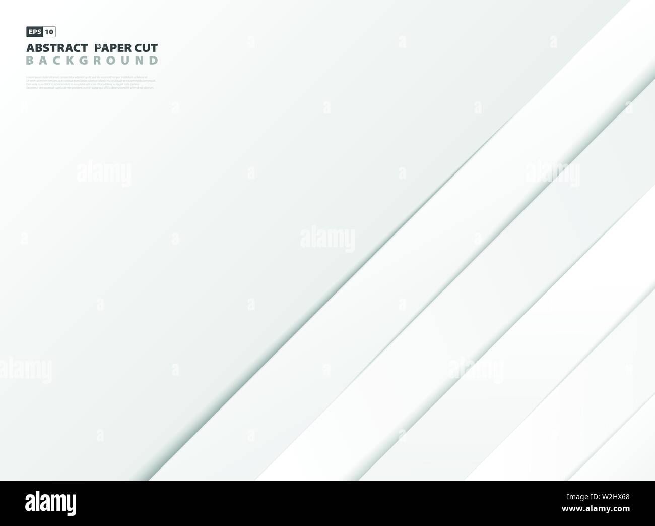 Abstract gradient white paper cut lines shape pattern design background ...