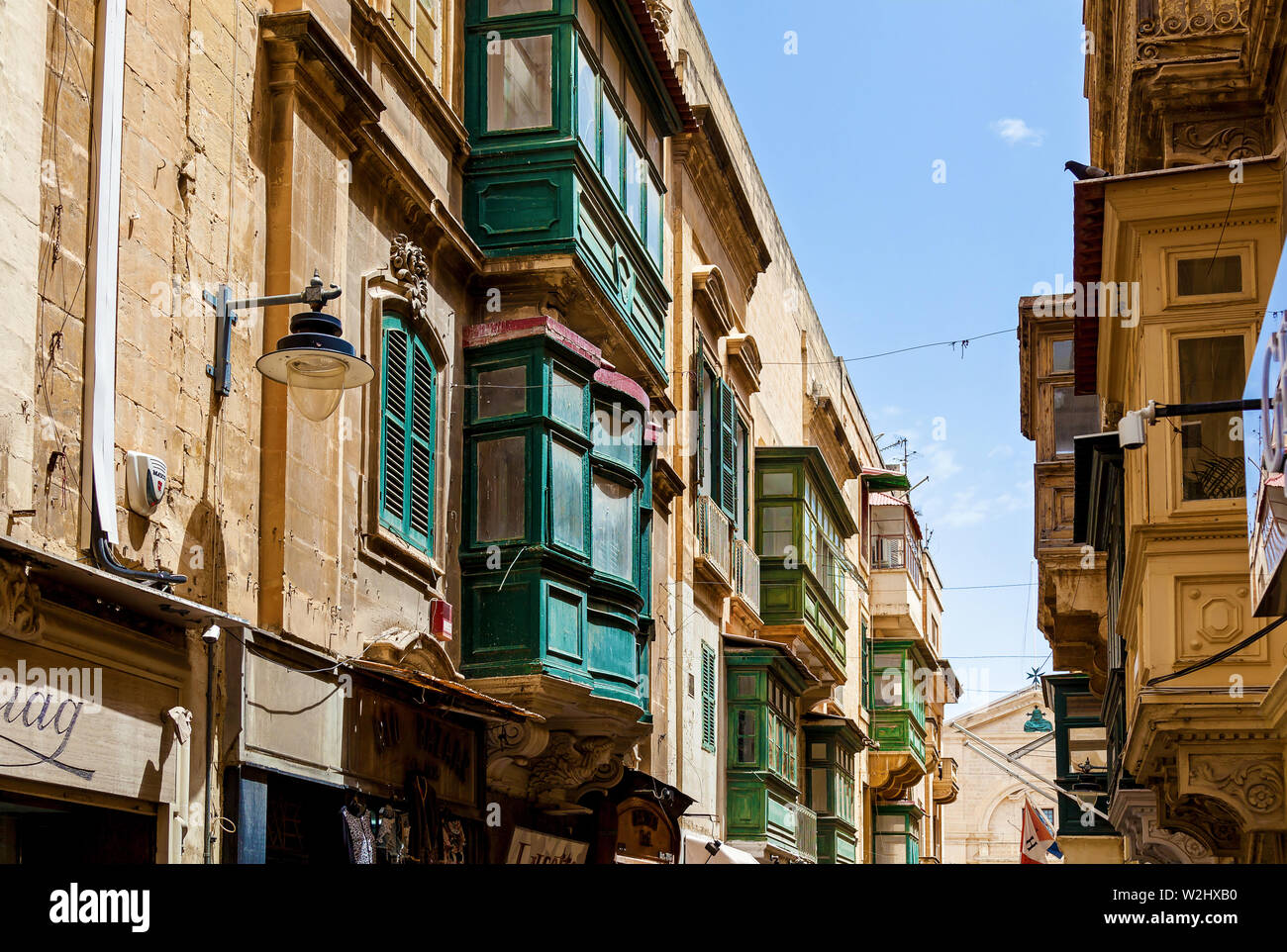 Architecture of Malta, the facade of the house with colorful wooden ...