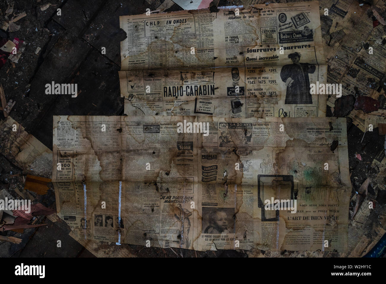 Old french newspaper pages Stock Photo - Alamy